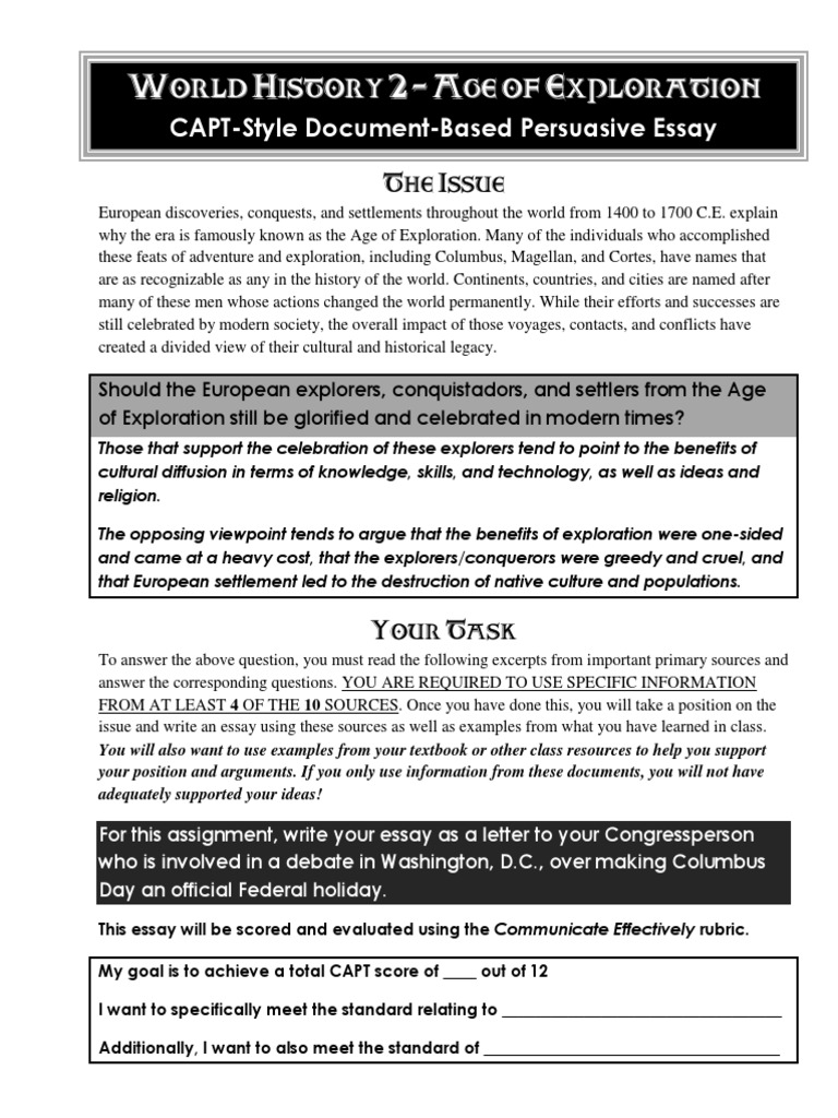 Age of Exploration DBQ | PDF | Indigenous Peoples Of The Americas | Age ...