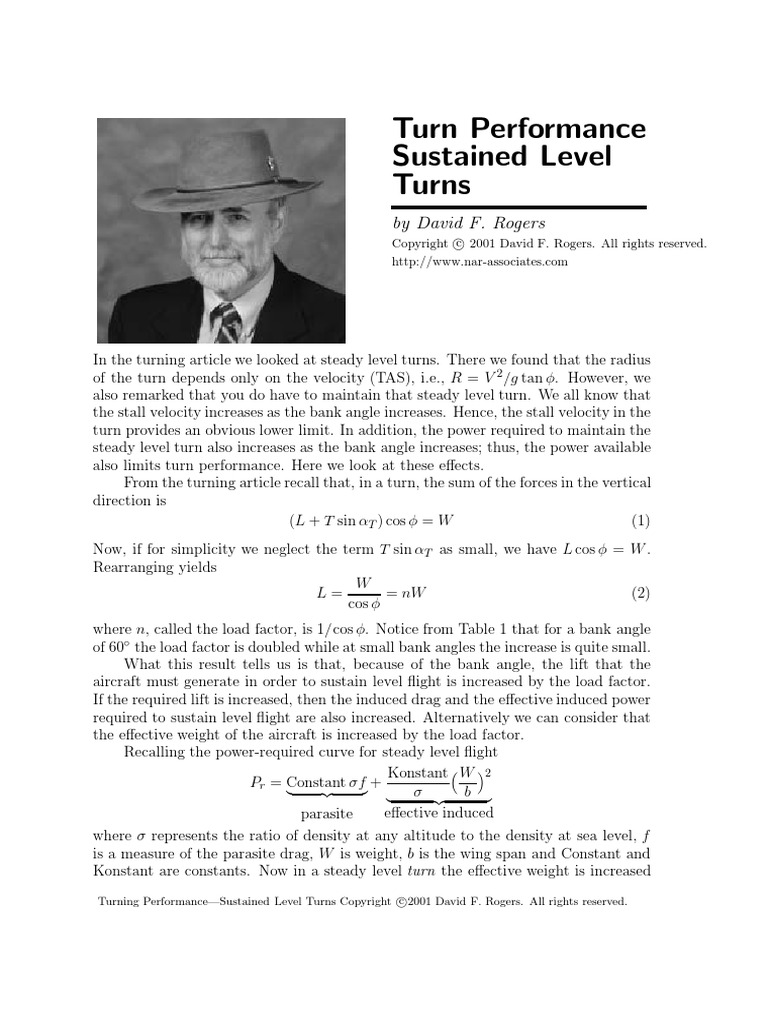 Turn Performance Sustained Level Turns: by David F. Rogers | PDF ...