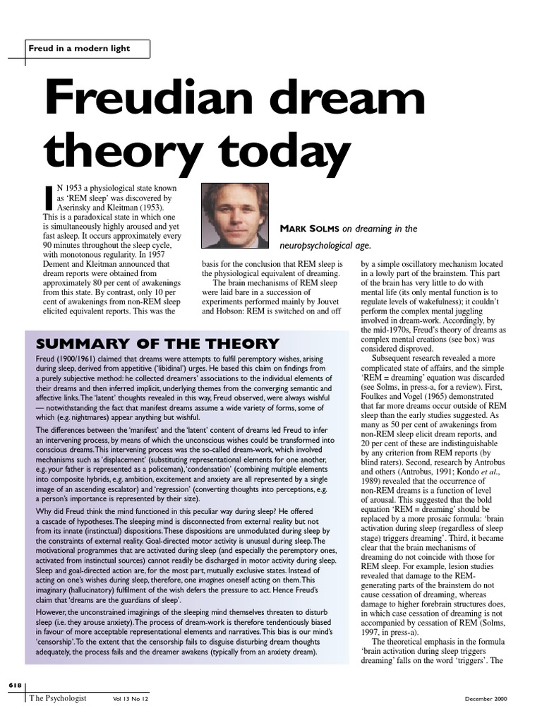 Freudian Dream Theory Today: Summary of The Theory | PDF | Rapid Eye ...