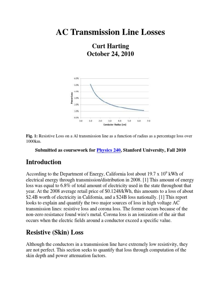 AC Transmission Line Losses | PDF | Electric Power Transmission ...