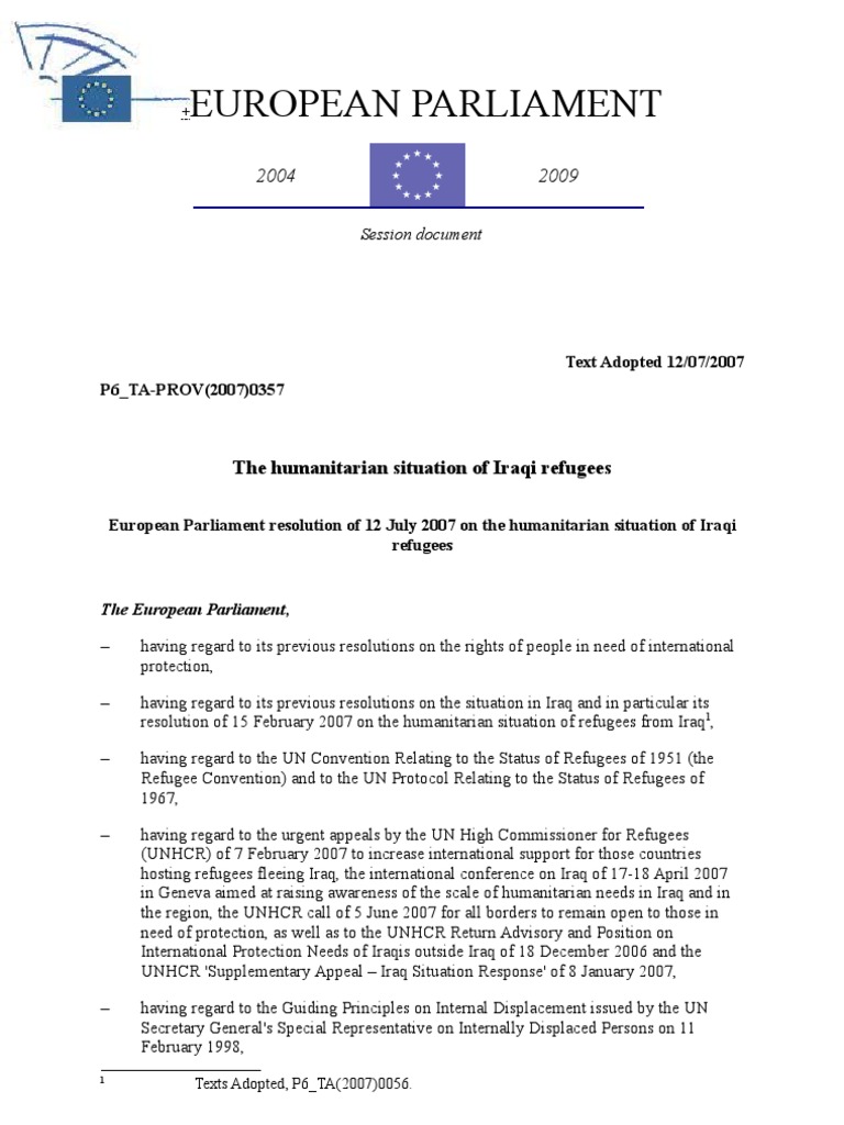 EP Resolution 12 JULY Underlined | Download Free PDF | Refugee ...