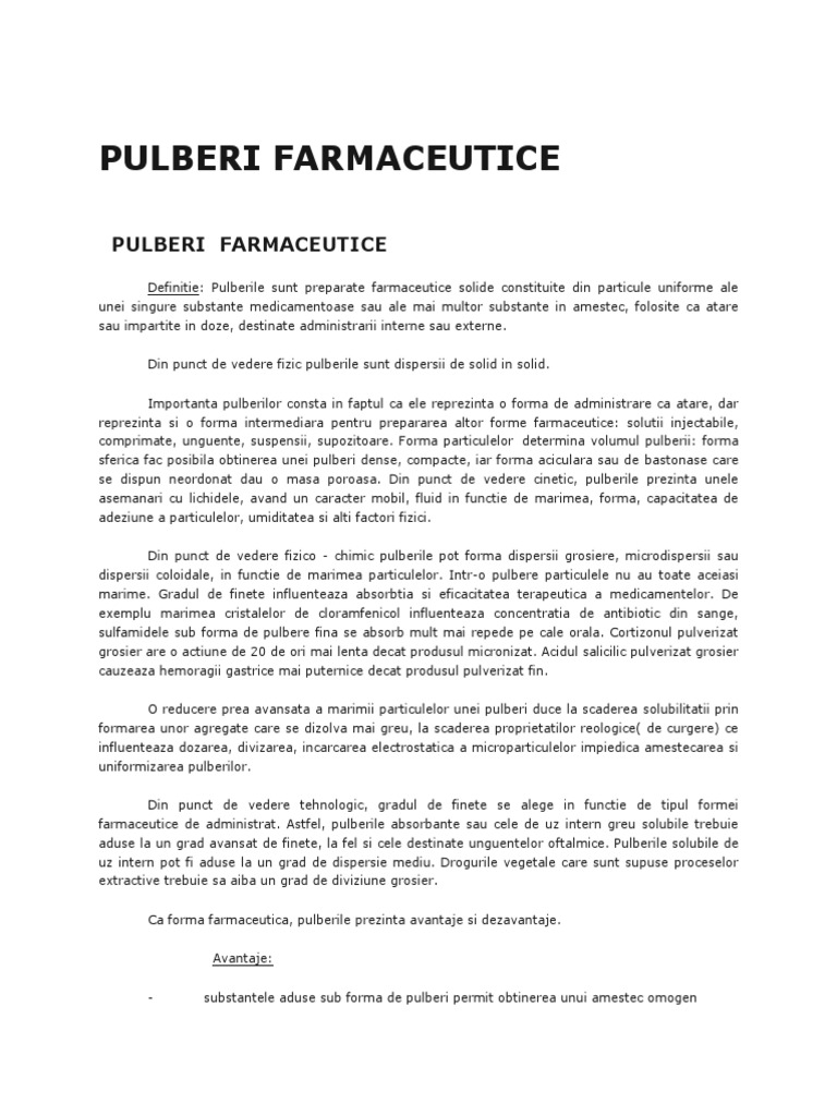 Pulberi Farmaceutice | PDF