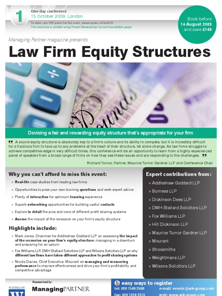 Law Firm Equity Structures Conference | PDF | Law Firm | Partnership