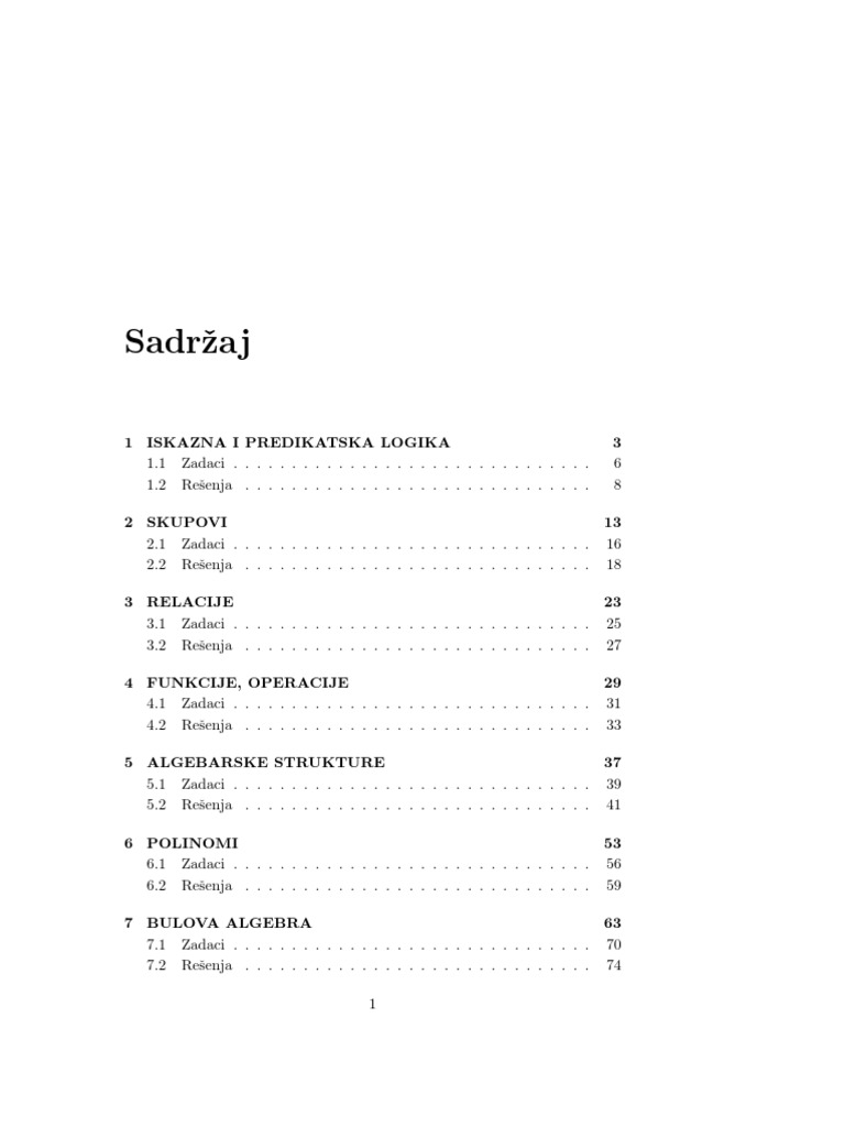 Matematika Skripta Algebarske Strukture | PDF