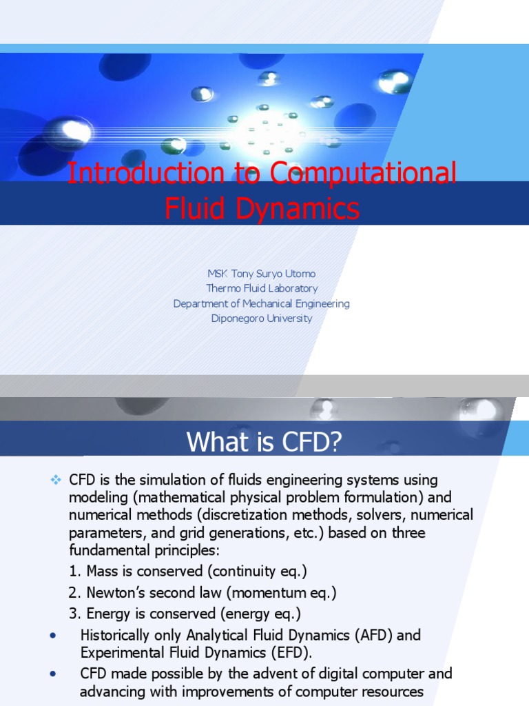 Introduction To Computational Fluid Dynamics | PDF | Computational Fluid Dynamics | Fluid Dynamics