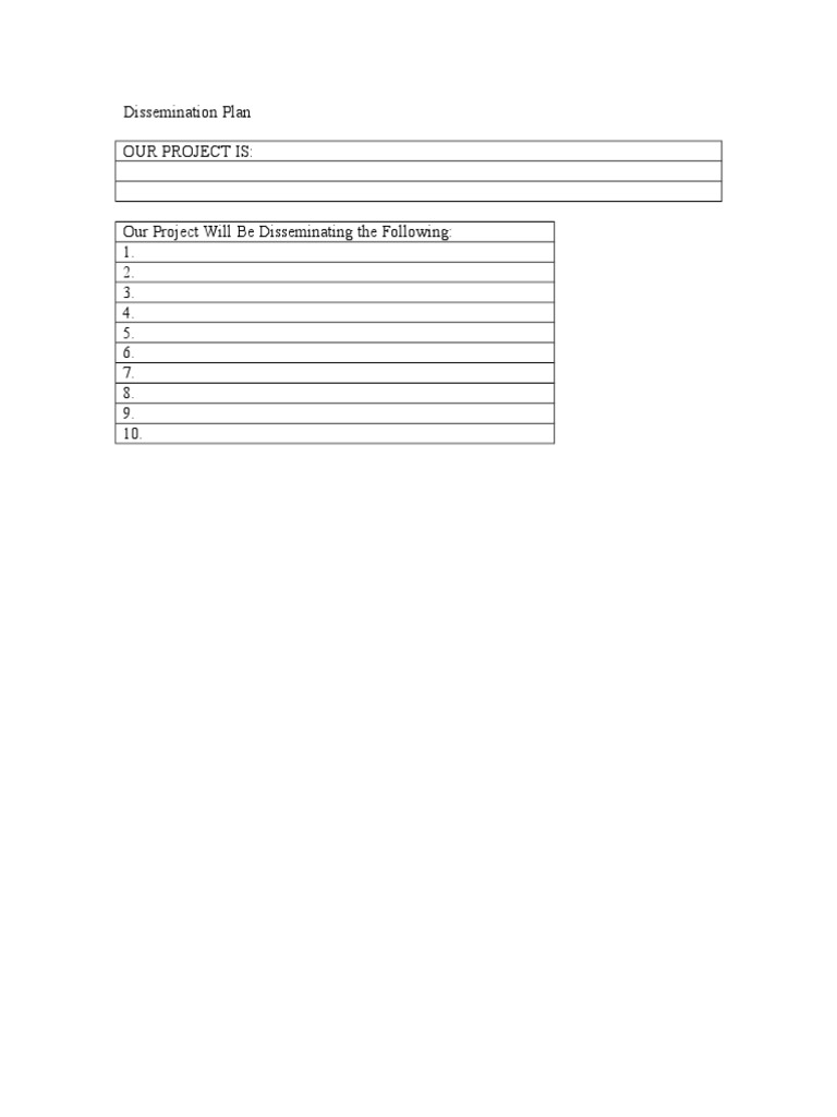 Dissemination Plan | PDF