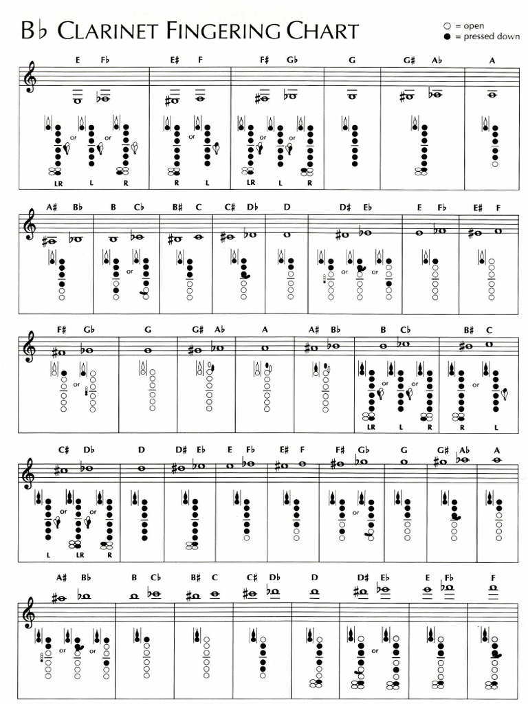 Clarinet Fingering Chart | PDF
