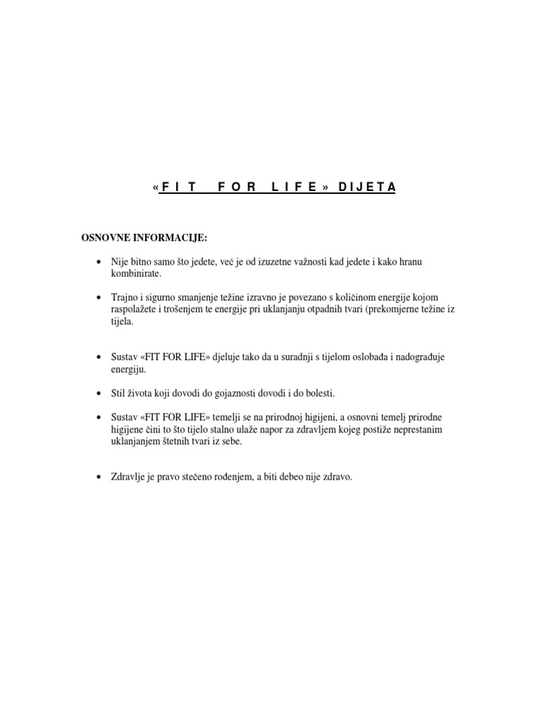 Fit For Life PDF | PDF