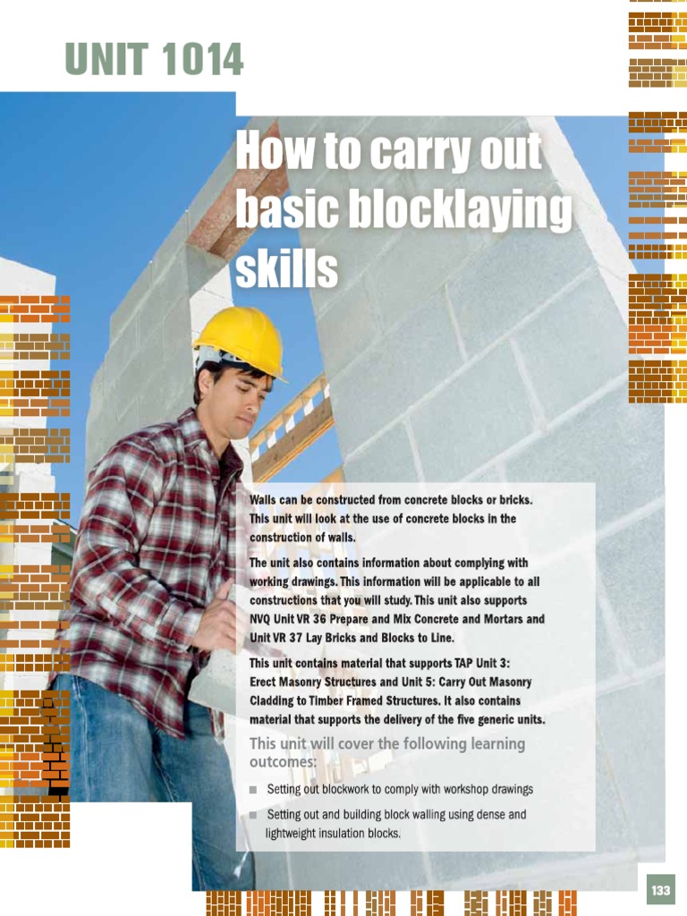 UNIT 1014: How To Carry Out Basic Blocklaying Skills | Download Free PDF | Manmade Materials ...
