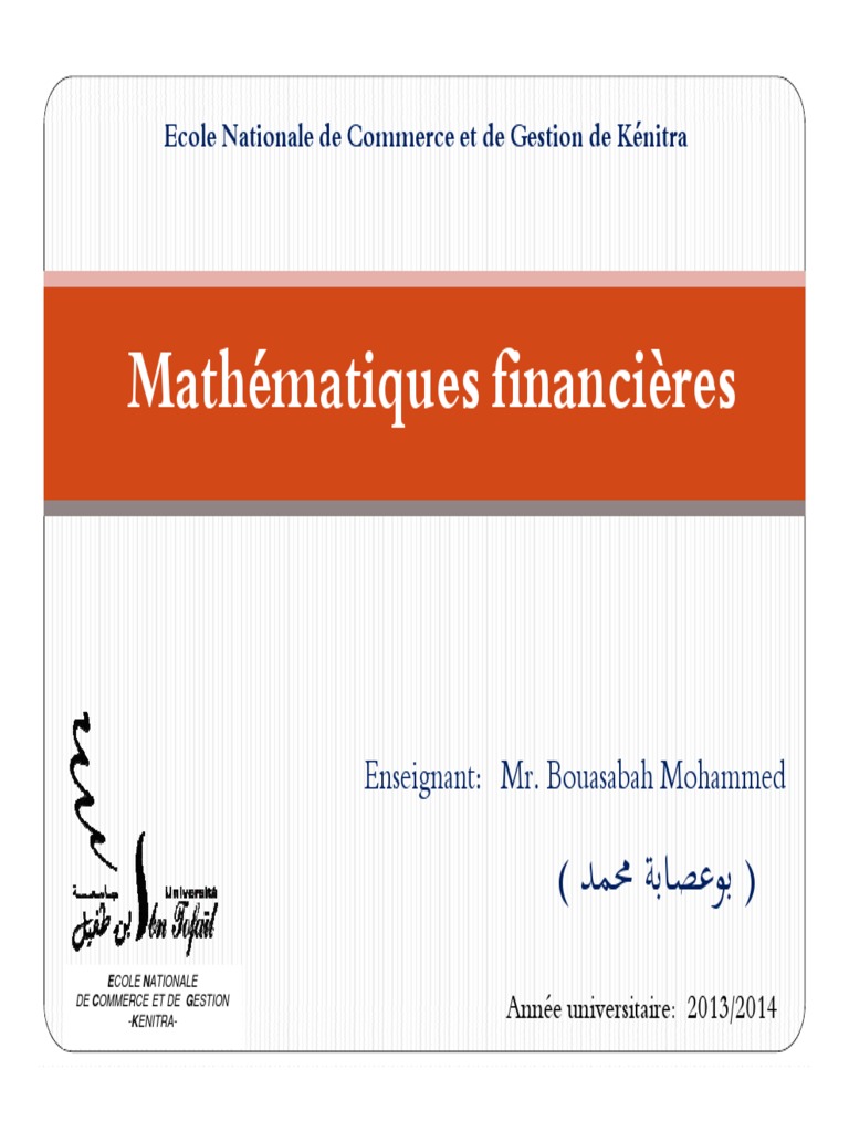 Cours Complet Math Financière | PDF | Prêts | Obligation (Finance)