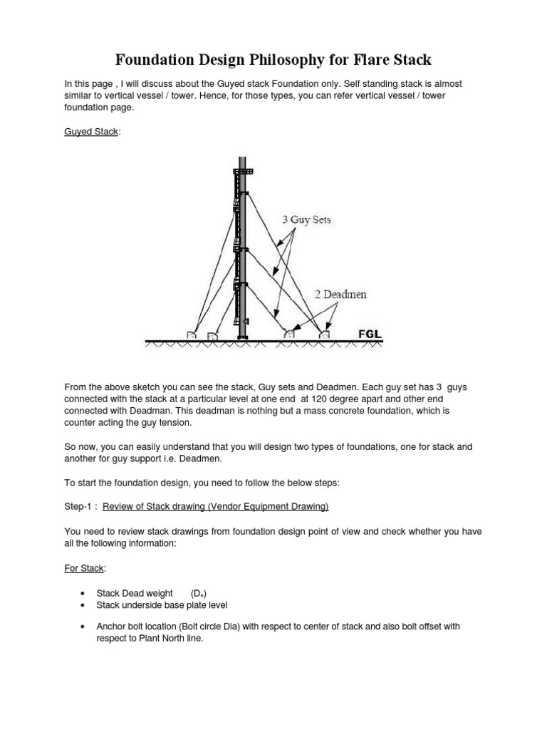 Foundation Design Philosophy For Flare Stack | PDF | Screw | Friction
