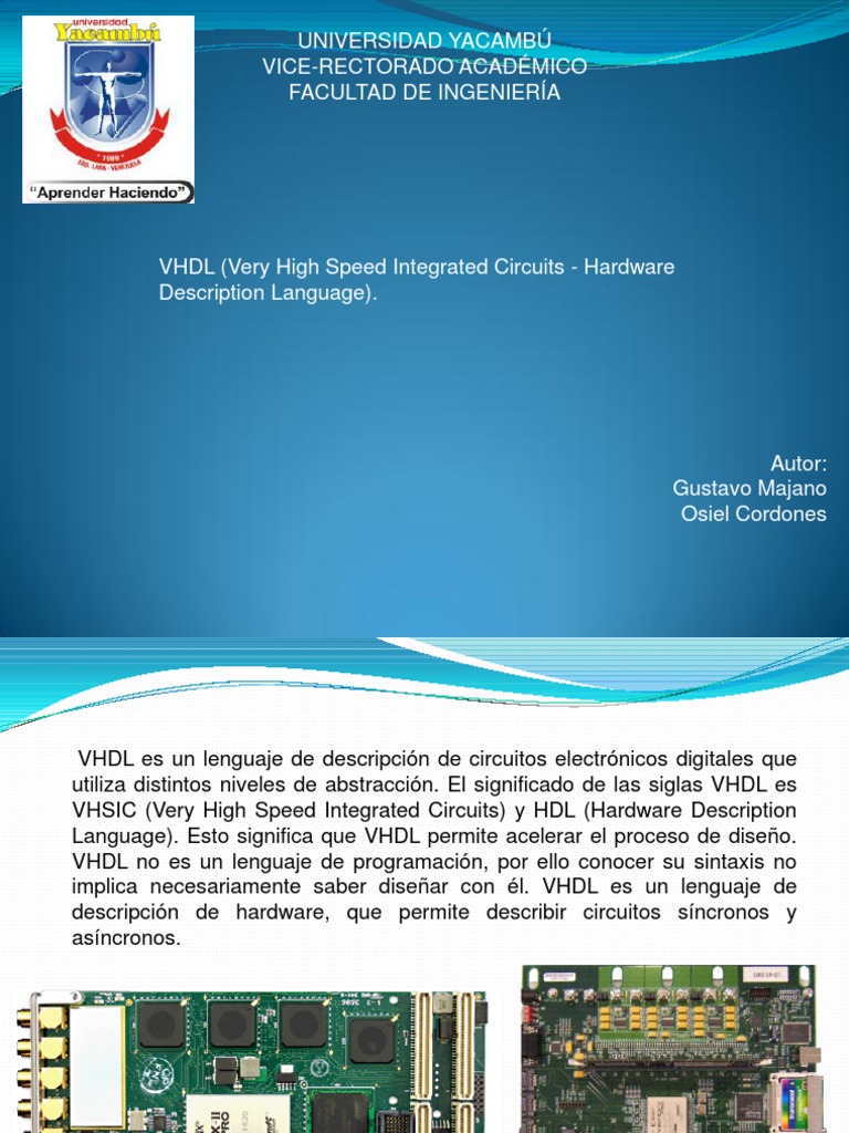 Presentacion VHDL | PDF | Vhdl | Puerta lógica