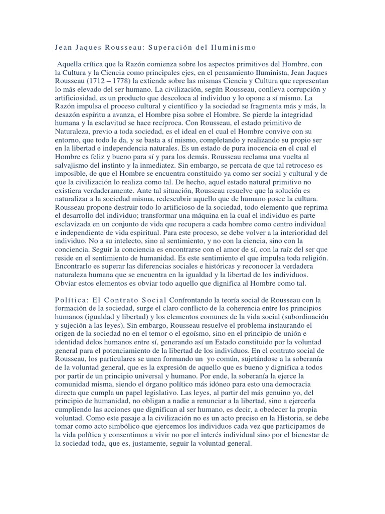 Jean Jaques Rousseau | PDF | Jean-Jacques Rousseau | Libertad