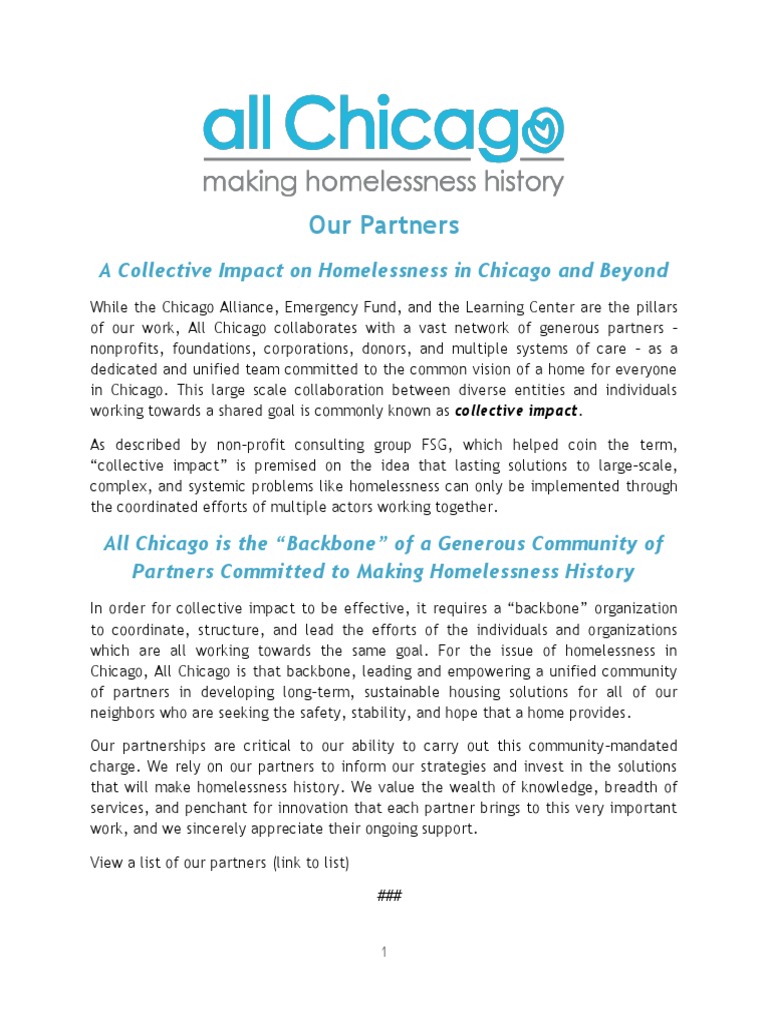 Collective Impact on Chicago Homelessness | PDF