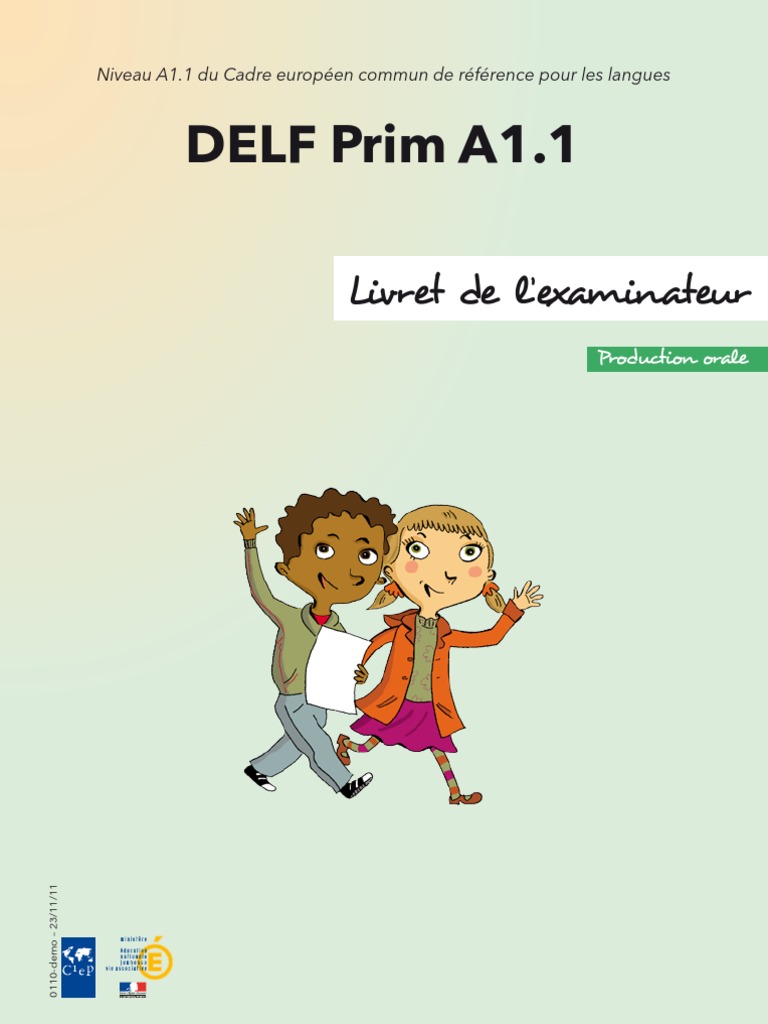 Exemple Sujet Delf Prim A1 1 Livret Examinateur | PDF | Évolution de ...