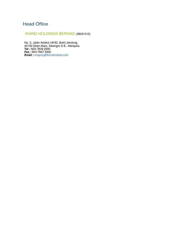 Head Office | PDF