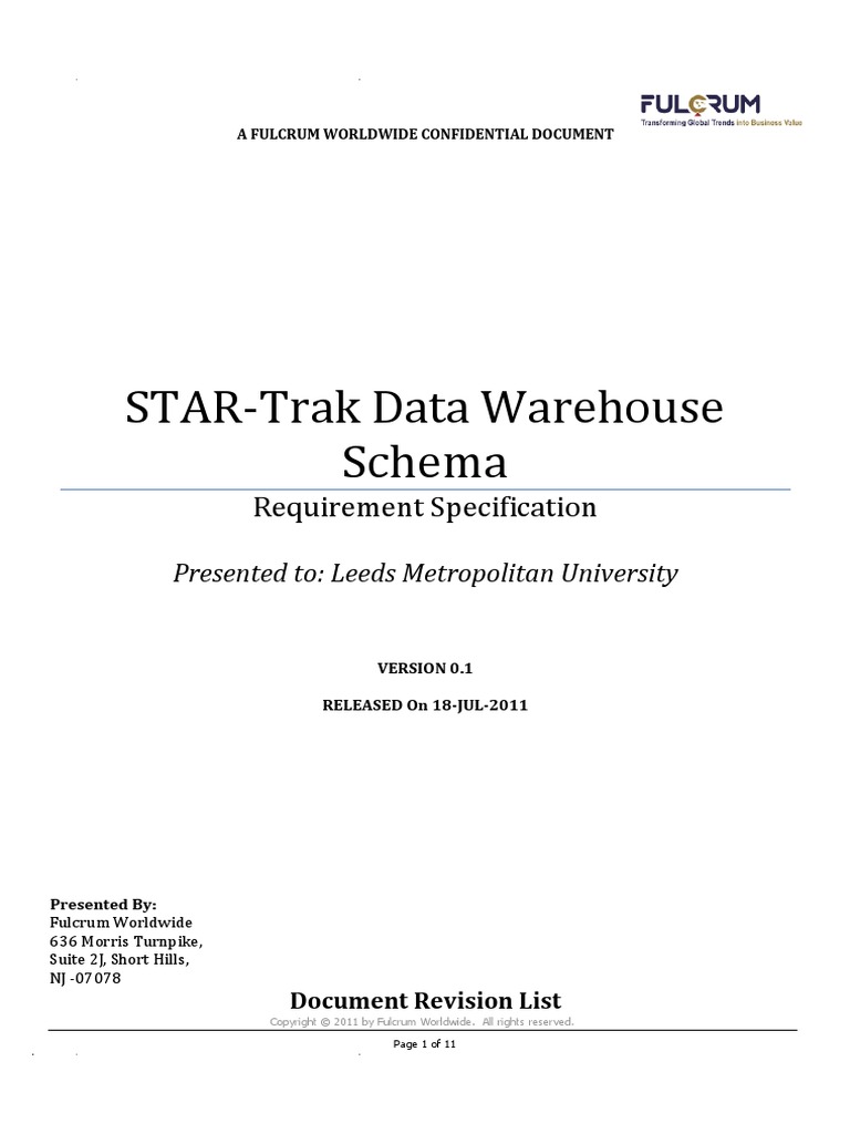 Star Trak Data Warehouse Schema v1 Draft | PDF | Business Intelligence ...