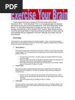 Cerebellum Exercises | PDF | Balance (Ability) | Cerebellum