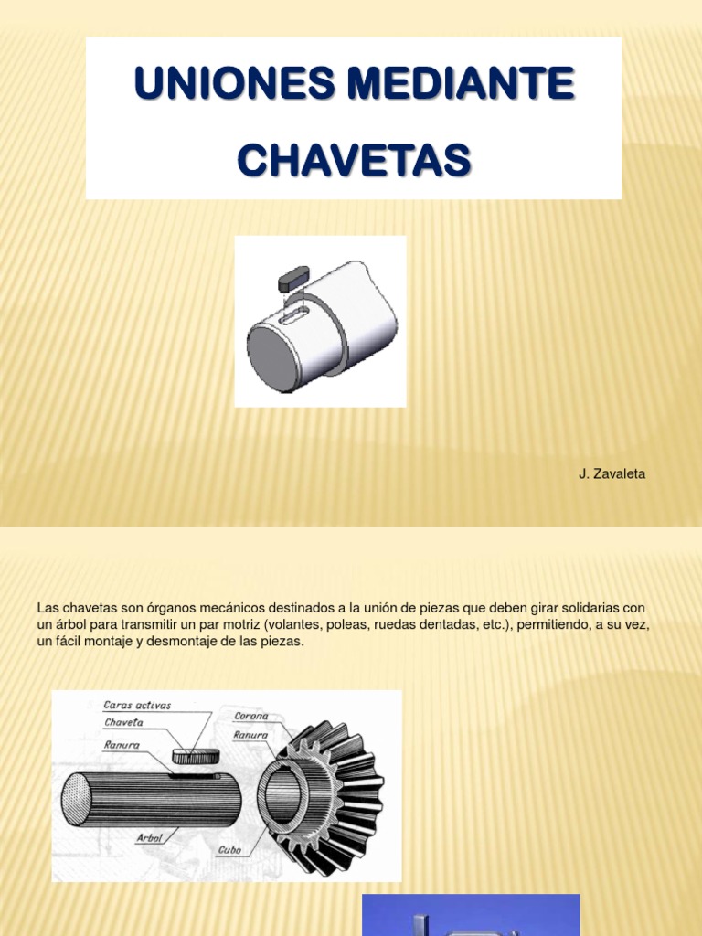 Uniones Mecánicas: Chavetas y Pasadores | PDF | Perforar | Máquinas