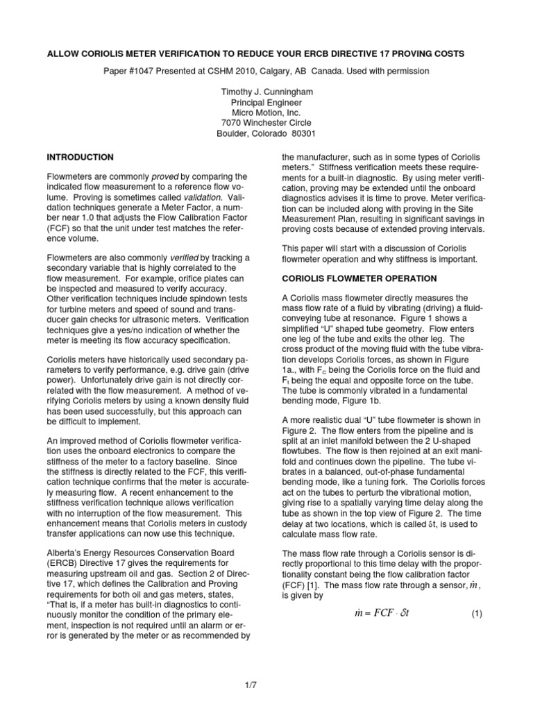 Smart Meter Verification & Proving | PDF | Flow Measurement | Force
