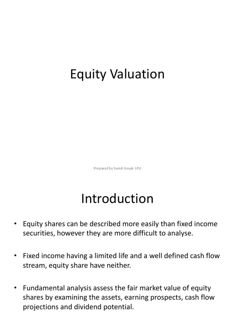 Equity Valuation Methods Explained | PDF | Equity (Finance) | Valuation ...