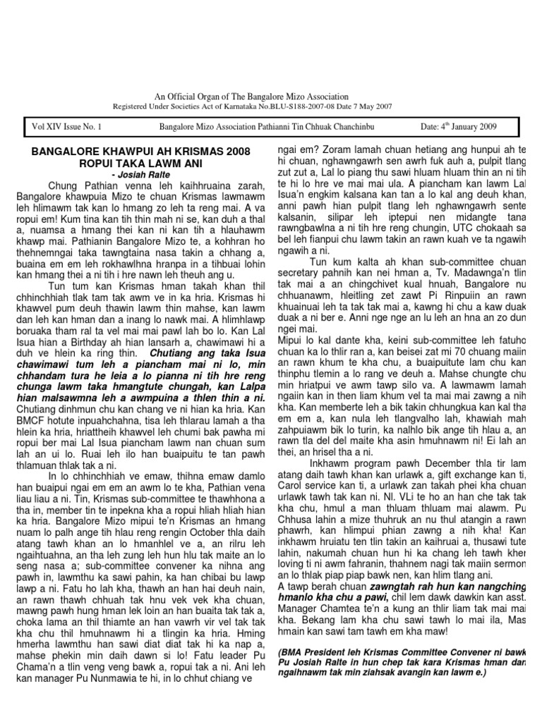 BMA Aw: 4th January 2009 | PDF | Religion & Spirituality
