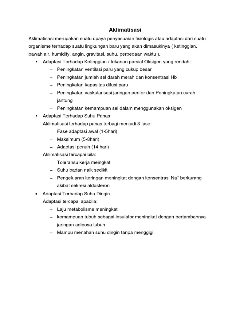 Aklimatisasi | PDF