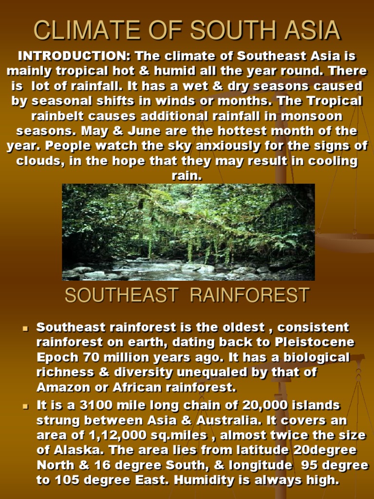 Southeast Asia Climate Overview | PDF | Monsoon | Climate