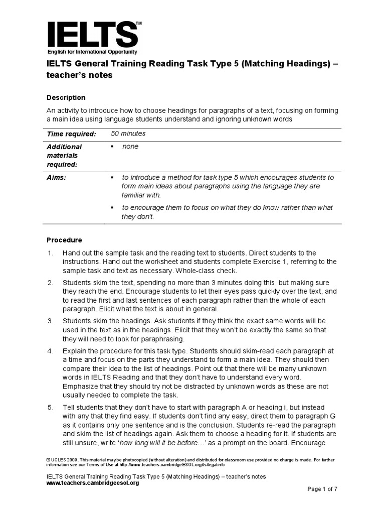 IELTS GT Reading Task 5 Matching Headings | PDF | Newspapers | Robot