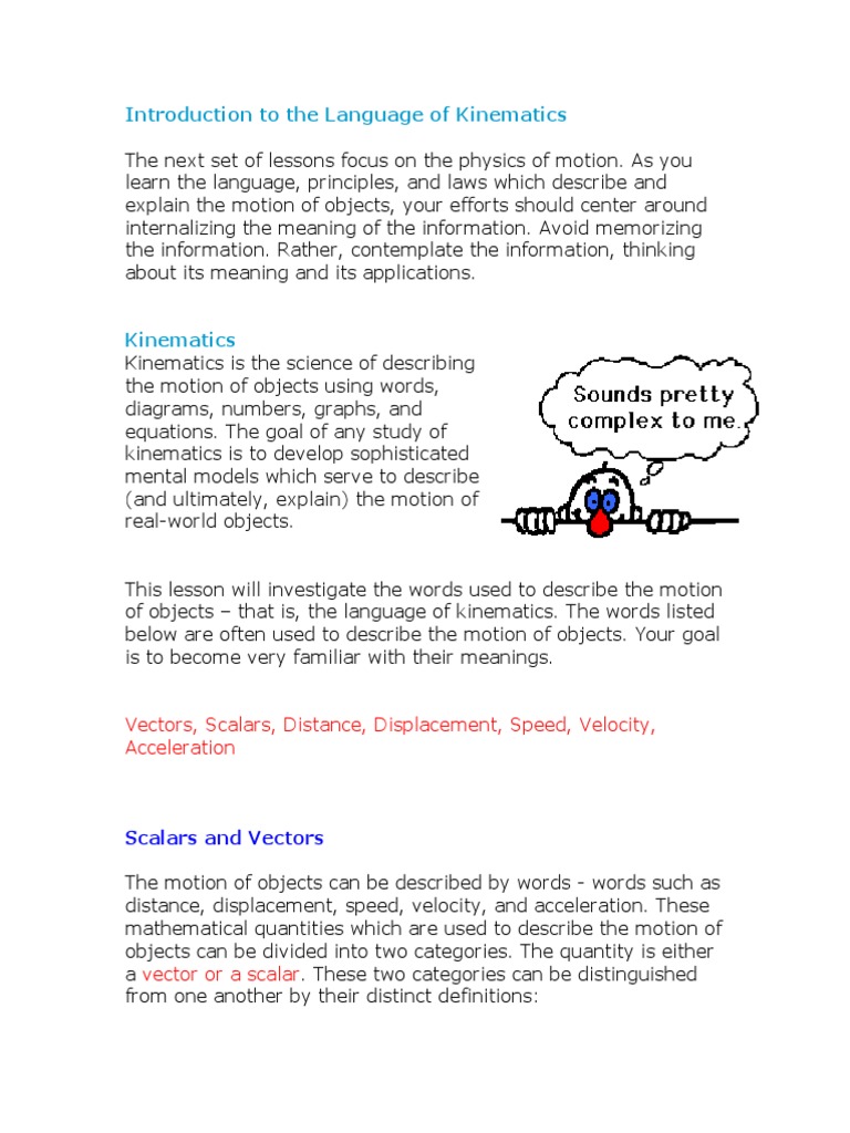 Introduction To Kinematics | PDF | Speed | Velocity