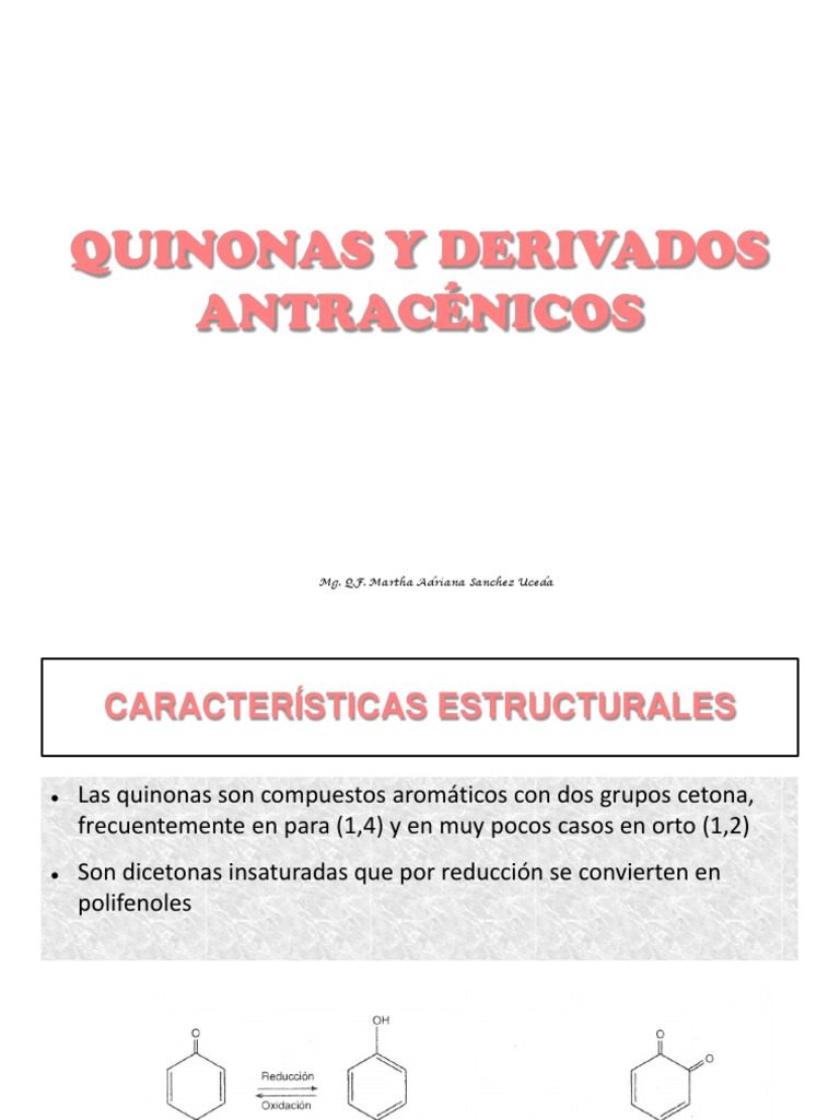 Quinonas y derivados antracénicos | PDF | Flavonoide | Compuestos orgánicos