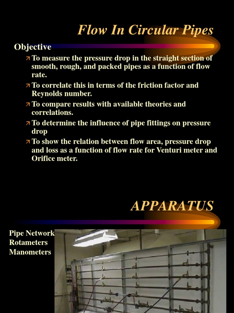 Flow in Circular Pipes: Objective | PDF | Science & Mathematics ...