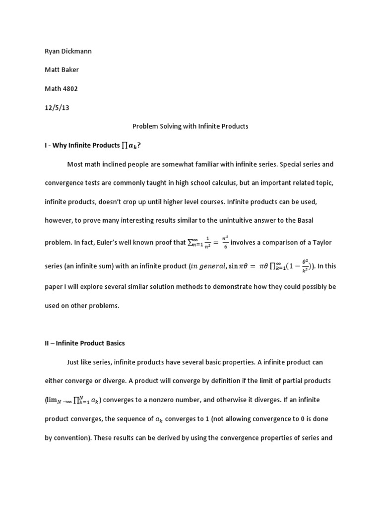 Ryan Dickmann Math | PDF | Series (Mathematics) | Fraction (Mathematics)