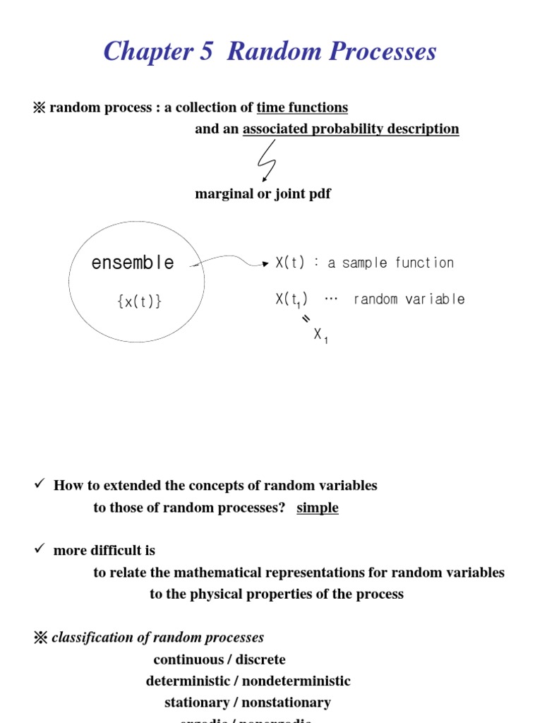 Chapter 5 Random Processes: Ensemble | PDF | Probability Density ...