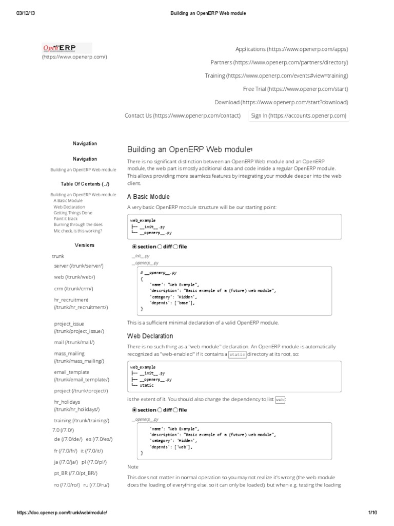 Building An Openerp Web Module Pdf Java Script Cascading Style Sheets