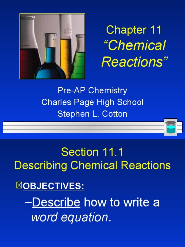 Chapter 11 Chemical Reactions | PDF