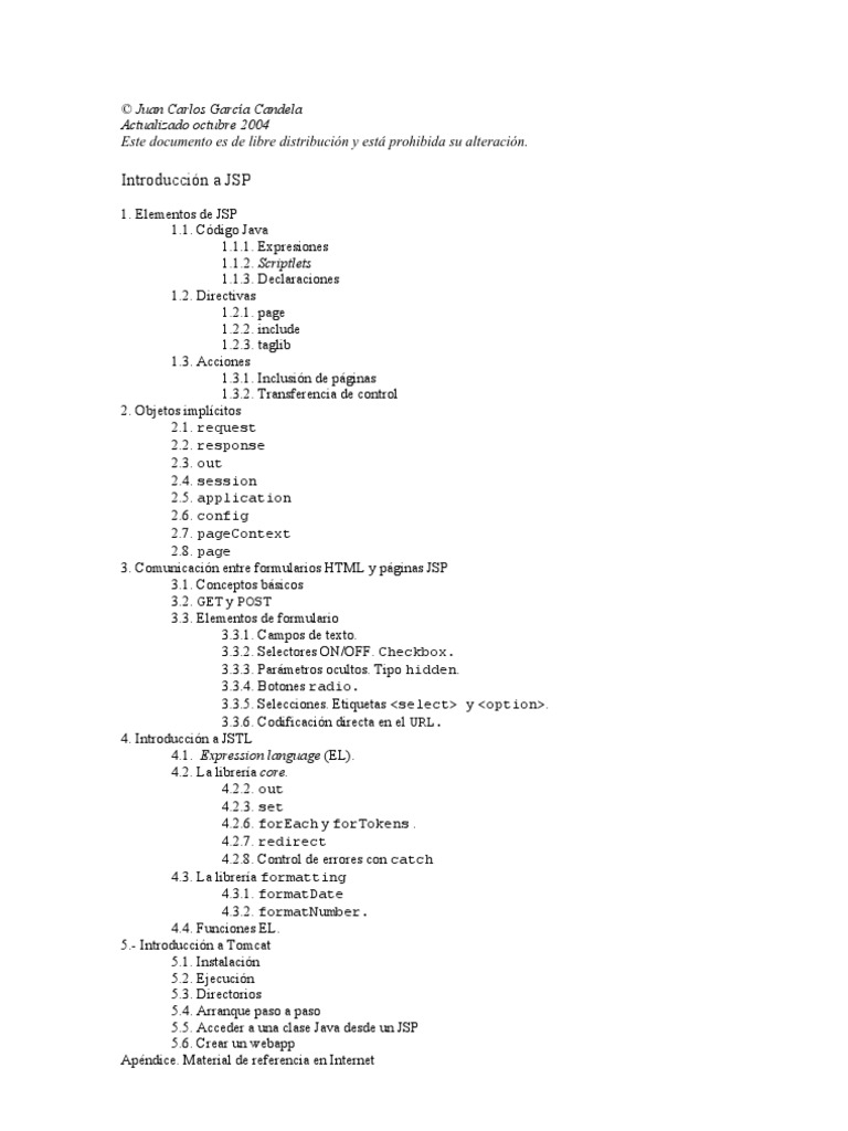 Intro JSP | PDF | Páginas del servidor Java | Servidor web