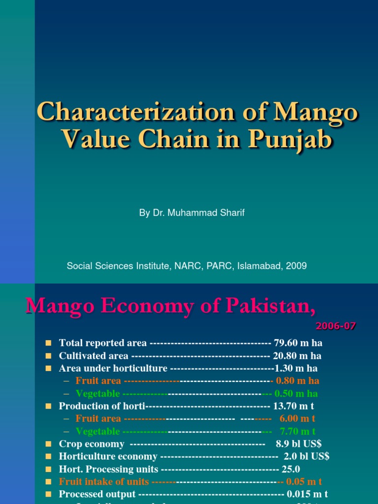 Characterization of Mango Value Chain in Punjab, Pakistan | PDF ...