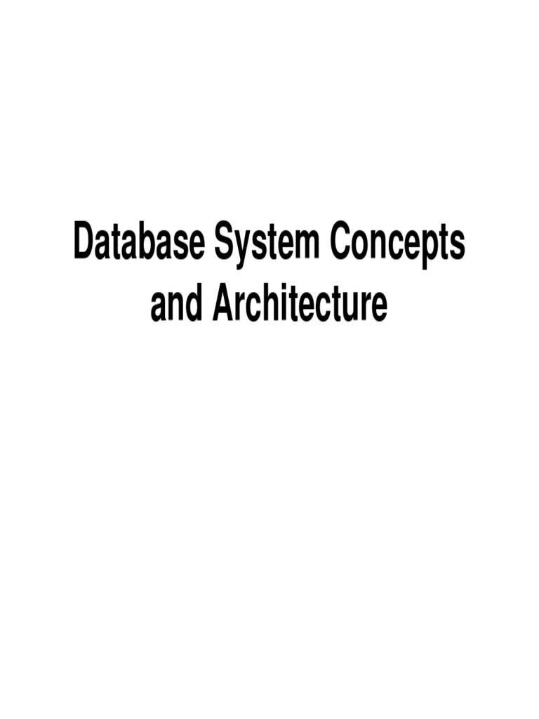 Database System Concepts and Architecture | PDF | Conceptual Model | Data Model