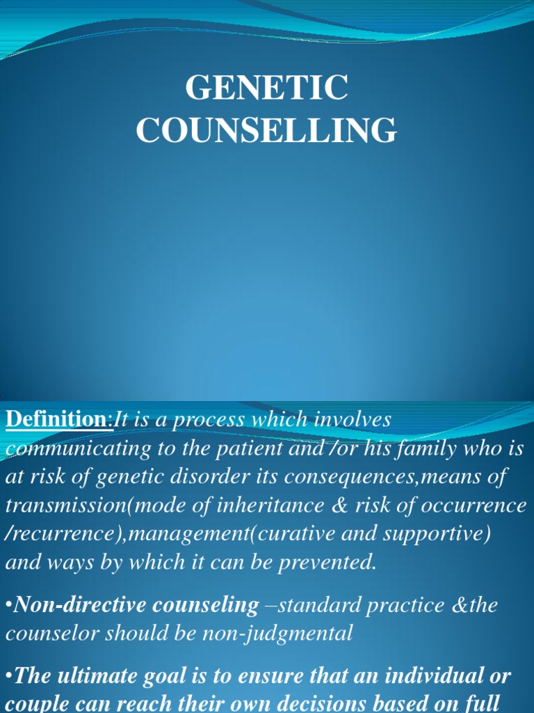 Genetic Counselling Pdf Genetic Counseling Risk