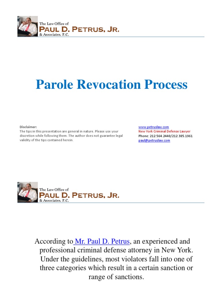 Parole Revocation Process