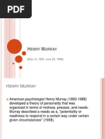 Murray's Psychogenic Needs Explained | PDF