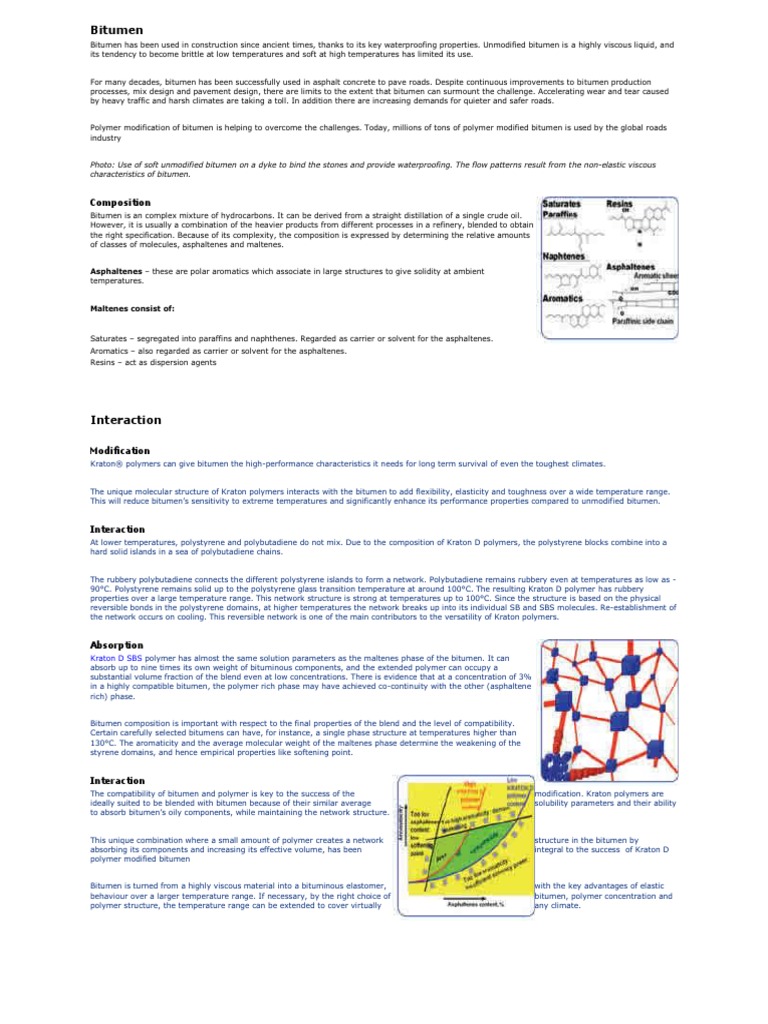 Bitumen Modification | PDF | Asphalt | Polymers