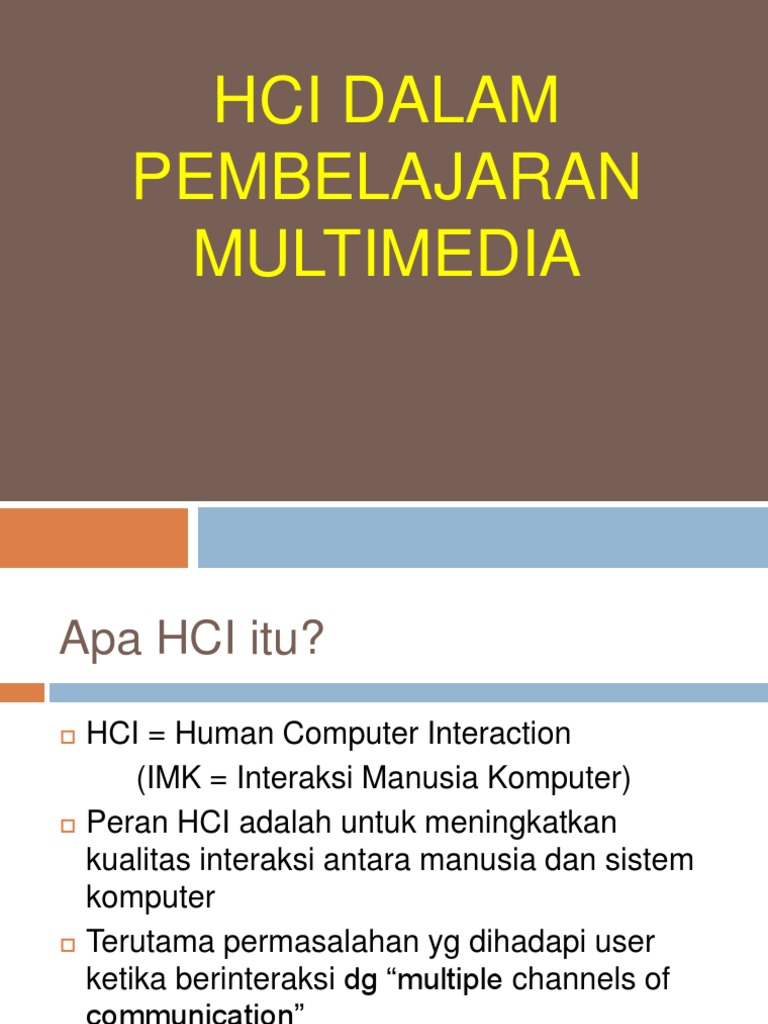 HCI in Multimedia Learning 2012 | Download Free PDF | Human–Computer ...
