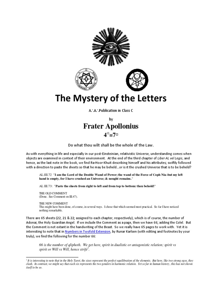 The Mystery of The Letters | PDF | Thelema | Paranormal