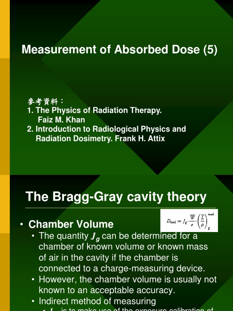 Measurement of Absorbed Dose | Download Free PDF | Dosimetry | Absorbed ...