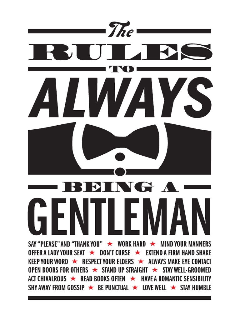 The Rules To Always Being A Gentleman | PDF