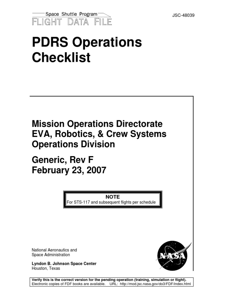 NASA Shuttle Post Launch TPS Inspection Checklist | PDF | Flight ...