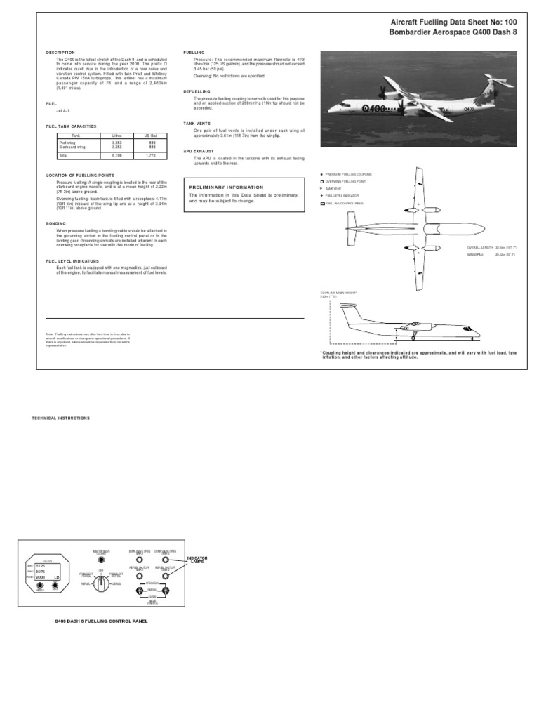 Aircraft Fuelling Data Sheet No 100 | PDF | Industries | Aviation
