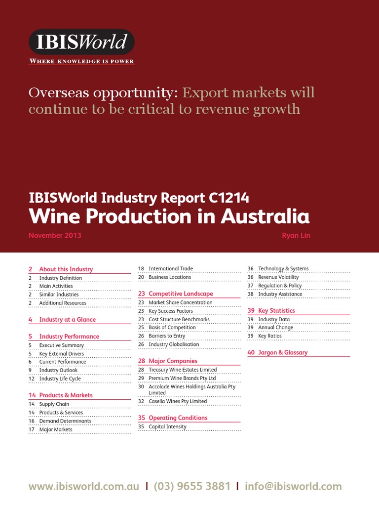 Wine Production in Australia Industry Report: IBISWorld | PDF | Wine ...